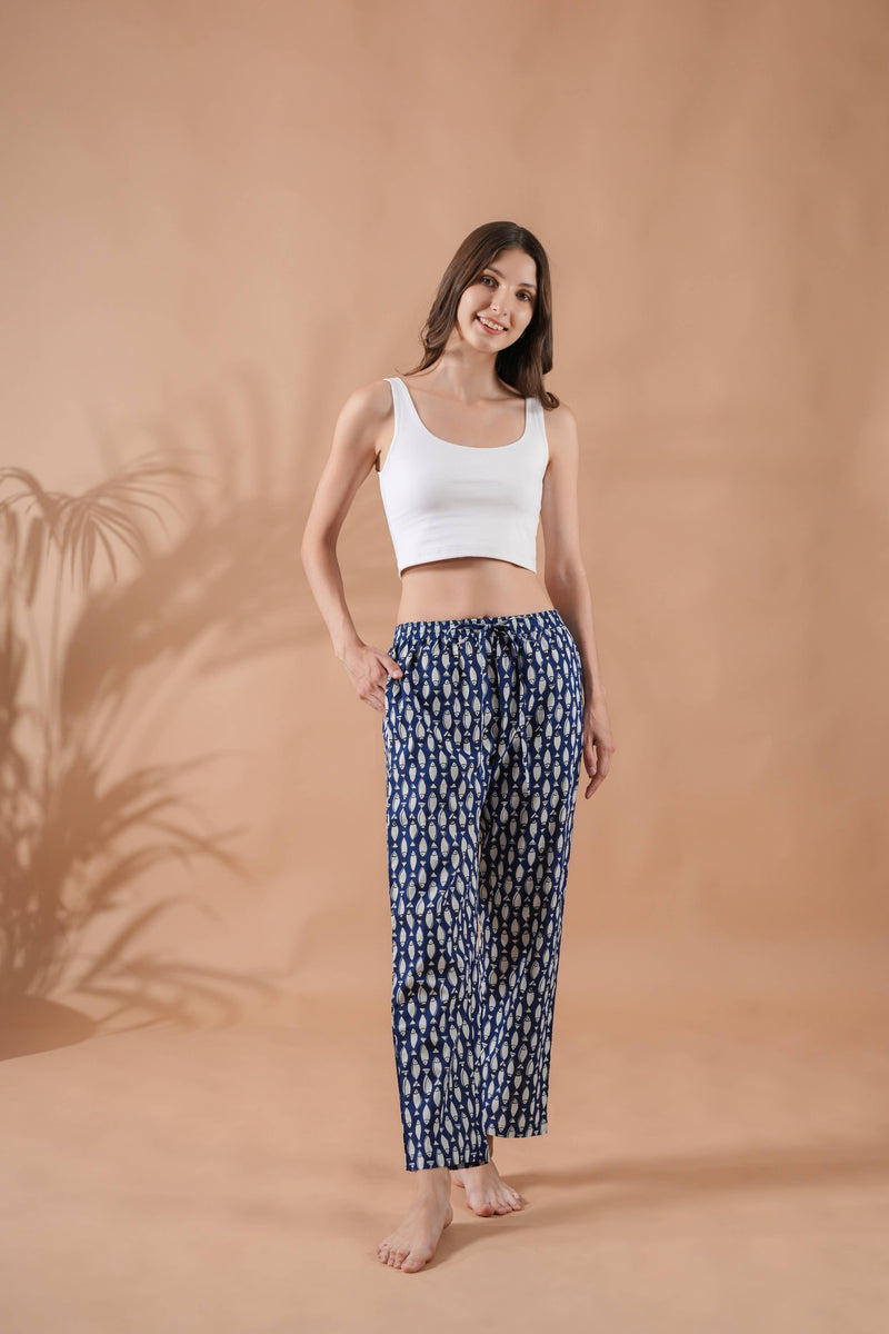 Cotton Pajama Pants Women - Midnight Swim – okoboji love