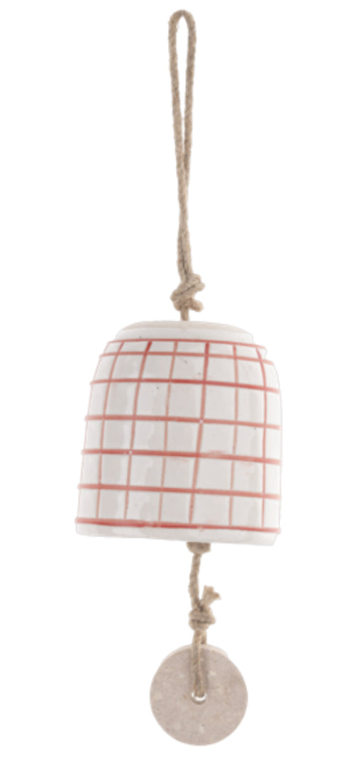 Ceramic check bell - white – okoboji love